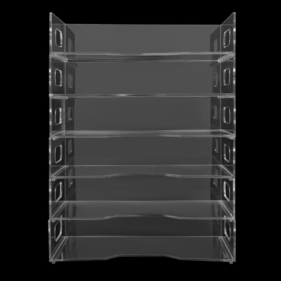 6PCS Stackable Paper Organizer Tray 2-Tier Acrylic Desk Organizers ...