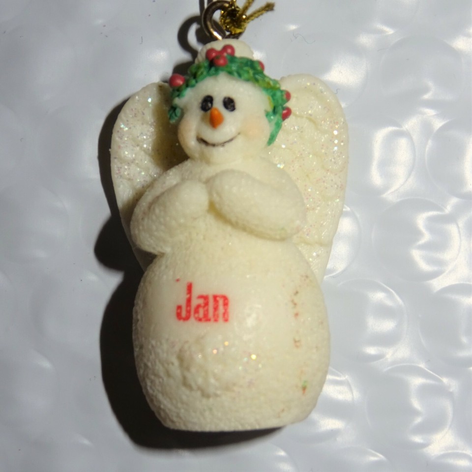 Snowman Angel Christmas Ornament Snowangel Sparkle Ganz Pre-Printed ...