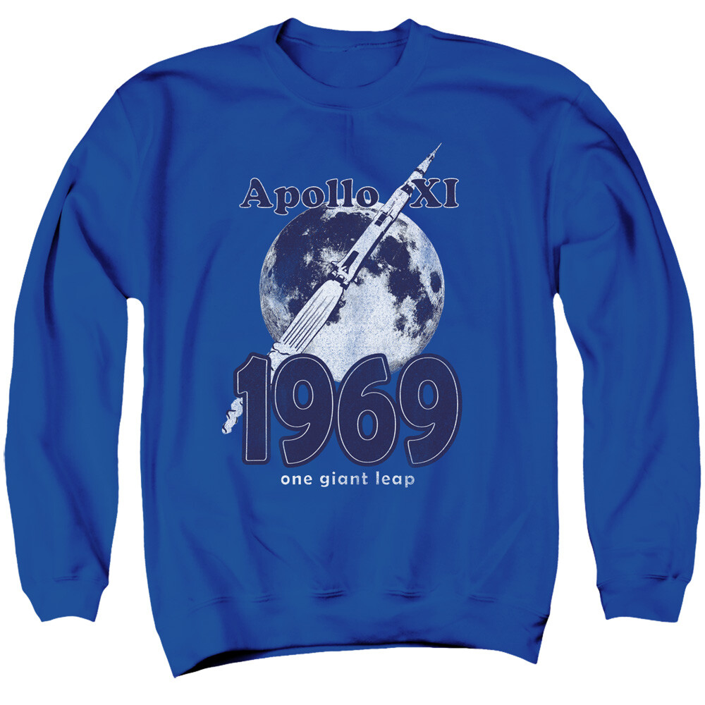 NASA Apollo 11 Sweatshirt 1969 One Giant Leap Royal Pullover | eBay