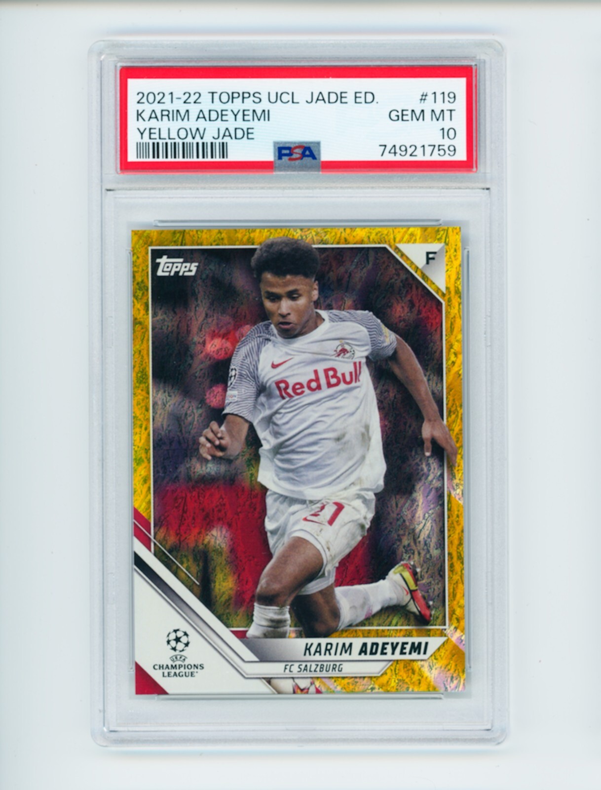 2021-22 Karim Adeyemi Topps Jade Edition Yellow Foil FC Salzburg 18/50 ...