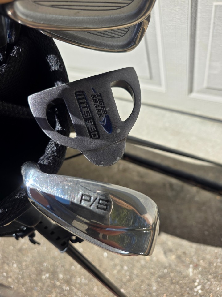 Tiger Shark TS960 LH Golf Club Set 1 3 Woods 4-9 Irons P/S Putter & Bag ...
