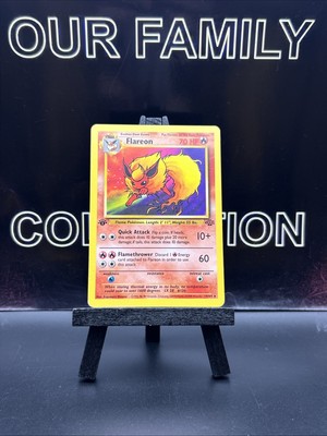 Pokémon TCG Flareon 1st Edition Jungle 19/64 Regular WOTC Rare 1999 MP ...