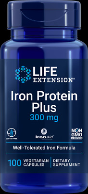 Life Extension Iron Protein Plus 300mg 100caps Gluten Free/Non GMO ...