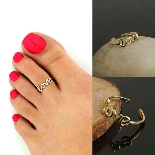 Love Ring Simple Adjustable Finger Pinkie Nail Foot Toe Findings Open ...