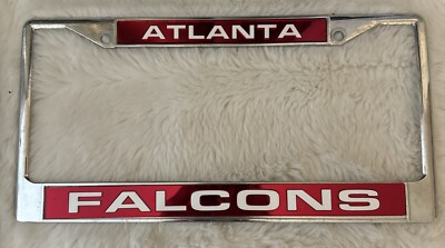 NFL ATLANTA FALCONS License Plate Frame Silver & Red w/white Letters | eBay
