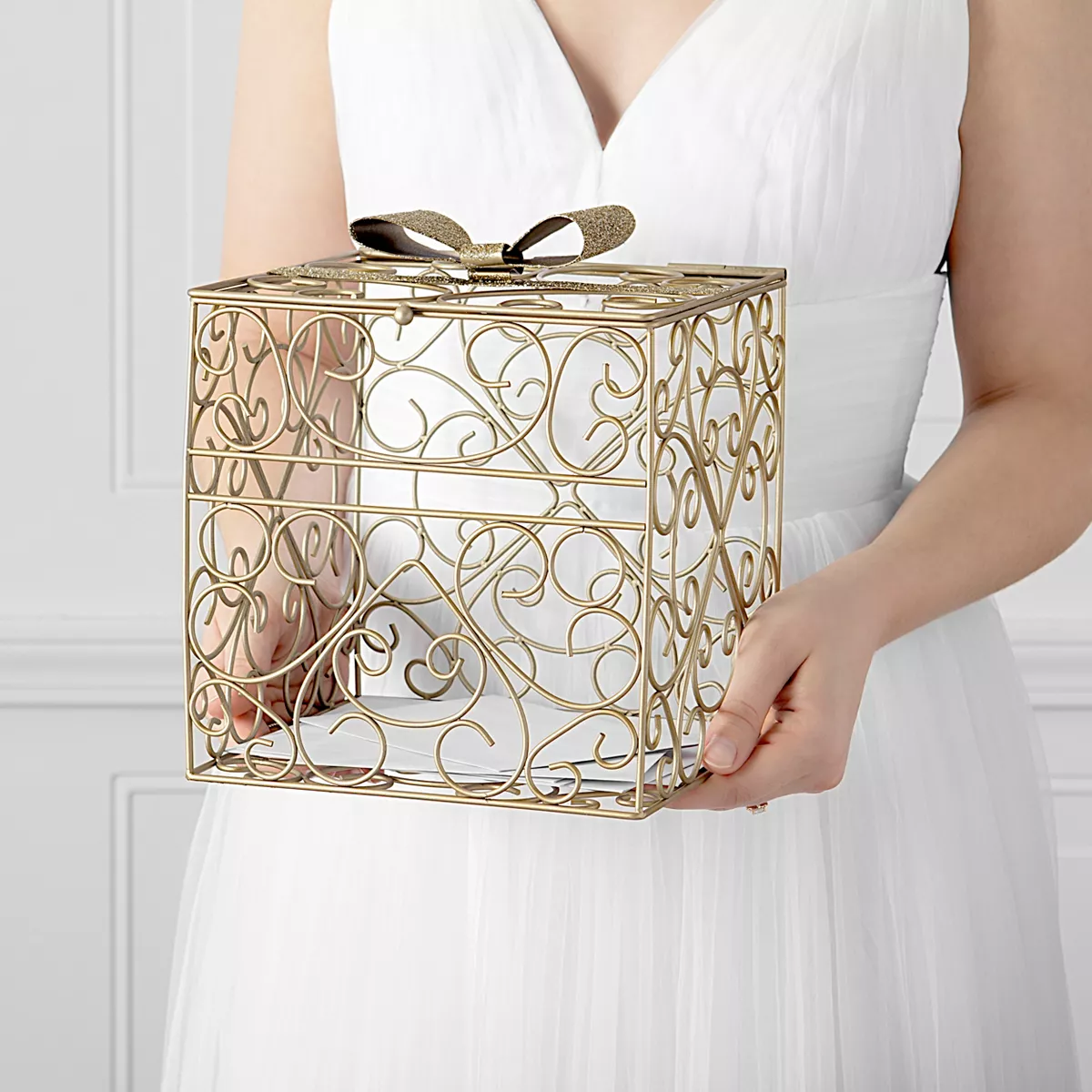 Cathy's Concepts Gold Bow Tie Reception Card Holder, Wedding Organize ...