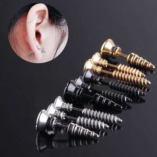 Unisex Screw Stud Earring Body Piercing Earrings Stainless Steel ...