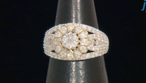 10k Yellow Gold Diamond Flower Floral Ring 1.50ctw | eBay