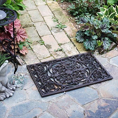 Sungmor Doormat Cast Iron Vintage Non-Slip Outside Rectangle Hollow ...