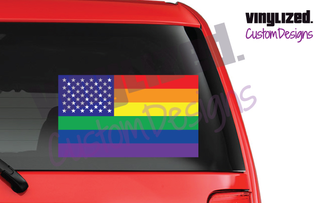 Gay Rights American LGBTQIA+ Equal Decal Sticker Equality LGBT Rainbow ...