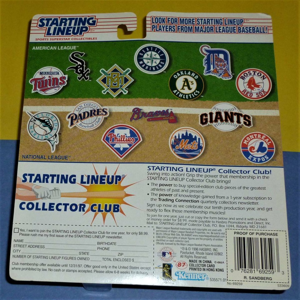 1997 RYNE SANDBERG Chicago Cubs *FREE_s/h* final Starting Lineup Ryno ...