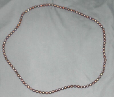 34" Long Honora Dark Copper Colored Fresh Water Pearls Beaded Necklace ...