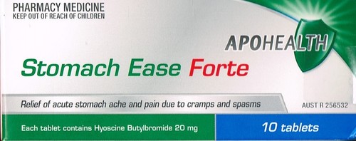 => STOMACH Ease 10 TABLETS RELIEVES STOMACH ACHE DUE TO SPASMS ...