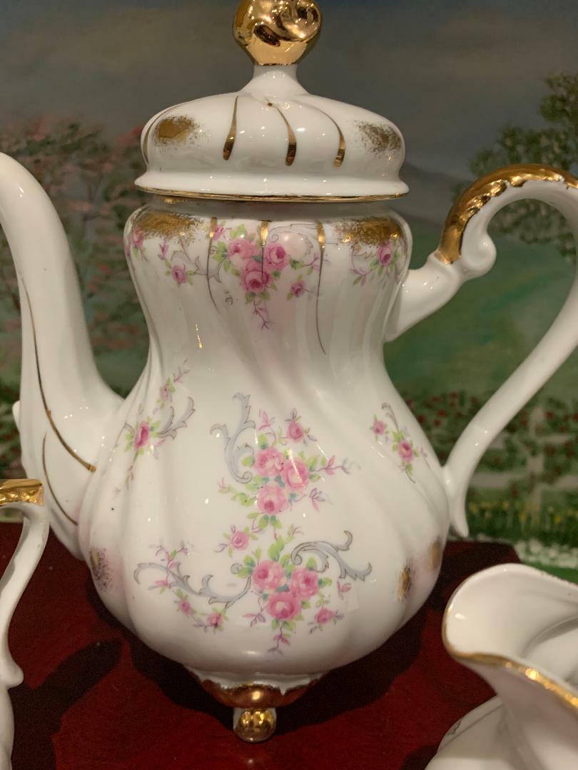 Vintage Lefton Tea Set Roses Hand Painted ,Footed Reg. U.S. Pat. Off ...