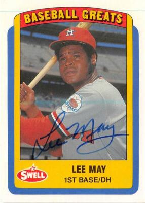Lee May autographed baseball card (Houston Astros) 1990 Swell Greats ...