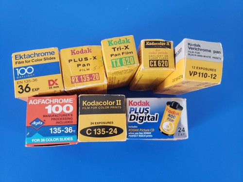 Vintage Kodak Film Lot Verichrome Kodacolor-X Ektachrome Tri-X pan ...