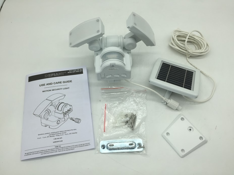 Defiant 180° Motion Sensor Solar Powered 2-Head LED Security Flood ...