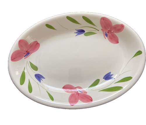 Maxam Italian Flowers Shallow Serving Bowl oval- Hand Painted - Made in ...