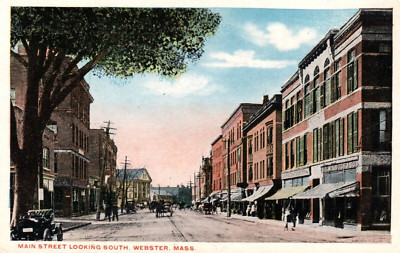 Main Street Webster Mass. Old Cars Vintage Postcard | eBay