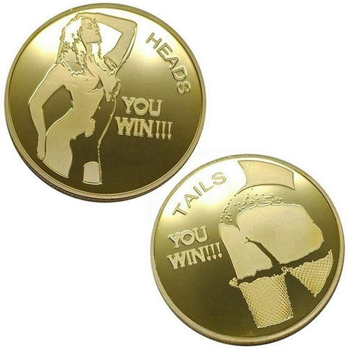 Heads I get Tails Challenge Coin Sexy Lady Stripper Pin Up Good Luck ...