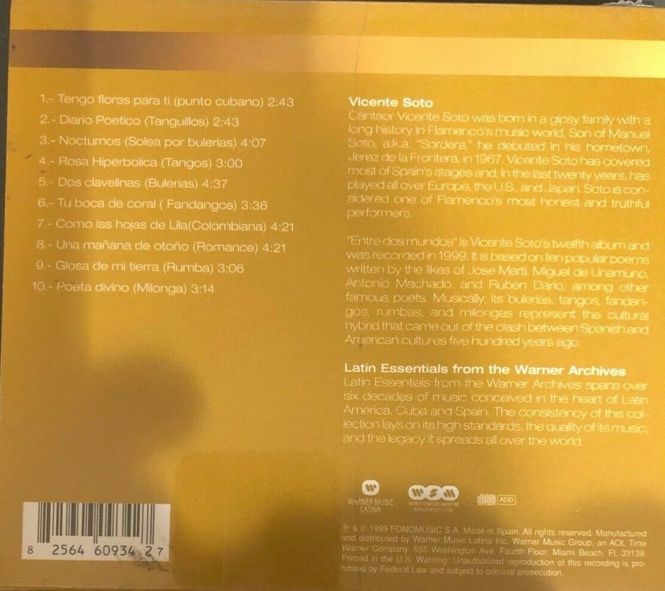 Latin Essentials, Vol. 18 * by Vincente Soto (CD, Nov-2003, WEA Latina ...