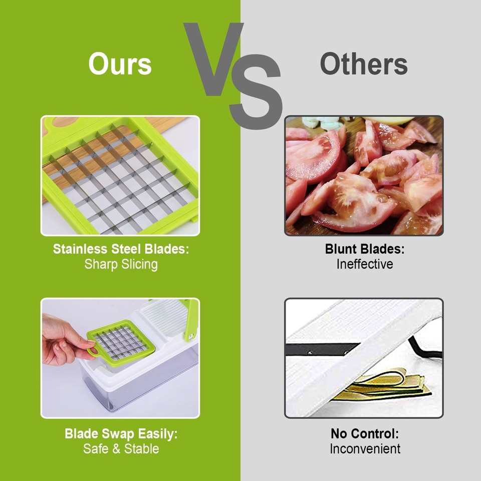 4in1 Food Vegetable Cutter Onion Fruit Dicer Chopper Veggie Slicer ...