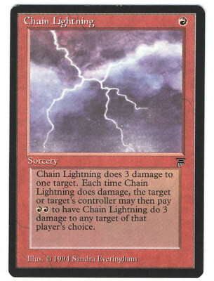 MTG ~ Chain Lightning ~ Legends (1994) NM/LP ~ FREE SHIPPING ~ Vintage ...