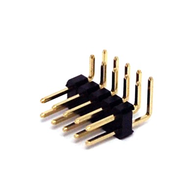 100pc Male Pin Header Right Angle 90° Dual Row 2x5P 2x5 10P * 2.54mm ...