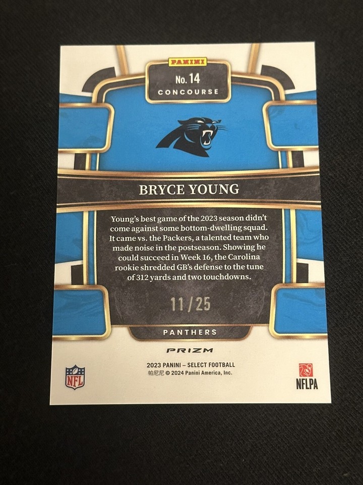 2023 Panini Select Bryce Young Concourse Level #14 Tie-Dye Prizm #/25 ...