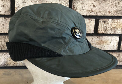 Green Quilted Insulated Nylon Ski Cap Ear Flaps Snow Hat size XL Union ...