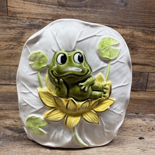 Vintage 1978 Sears Neil The Frog Napkin Holder Lily Pad Japan Ceramic ...