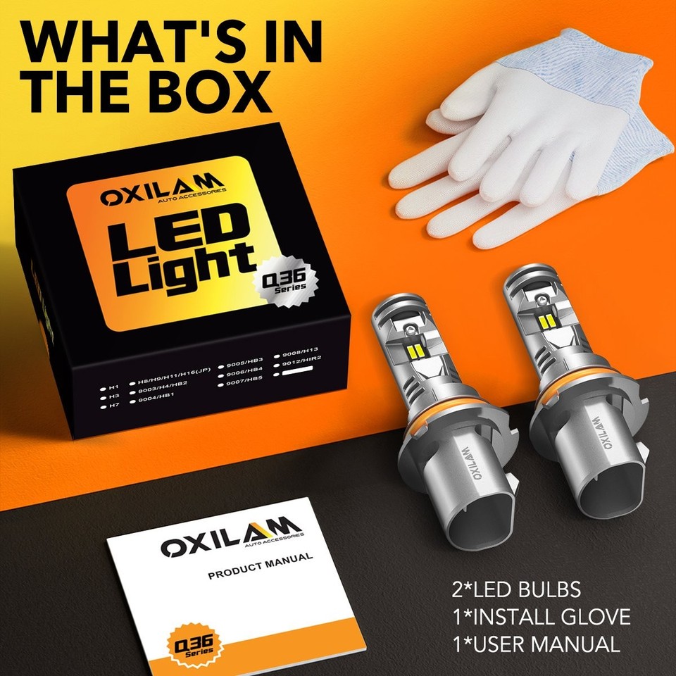 9007 HB5 LED Headlight Bulbs High Low Dual Beam 80000LM 6500K Ultra ...