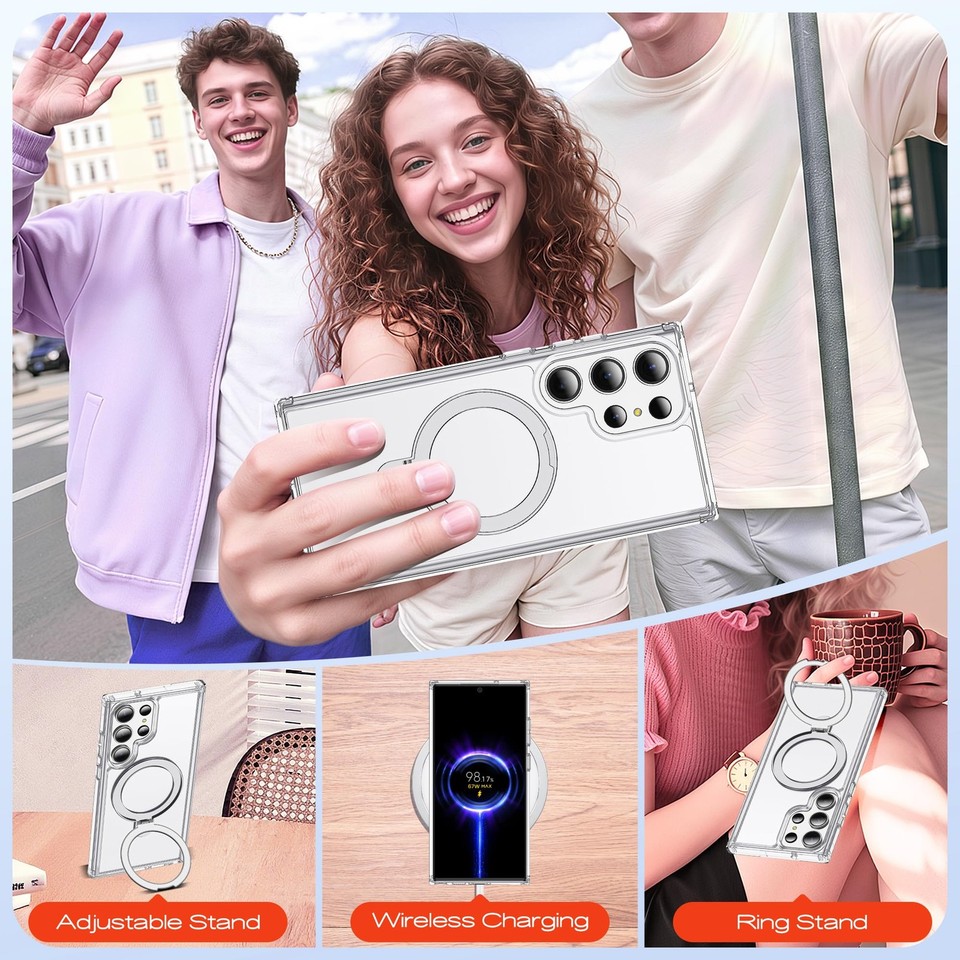 with Samsung Galaxy S24 Ultra Case with Magnetic Ring Stand [with Mag ...