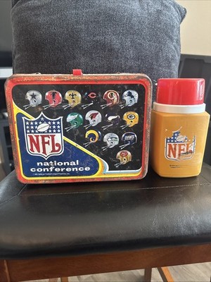 Vintage NFL Lunch Box and Thermos 1975 American National Football ...