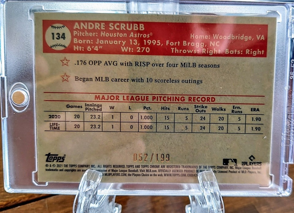 2021 Topps Chrome Platinum Anniversary Andre Scrubb Blue Mini Diamonds ...