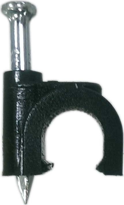 Cable Management Wire Clip Nail Fastener Round 8mm RG6 Coax #4637 Black ...
