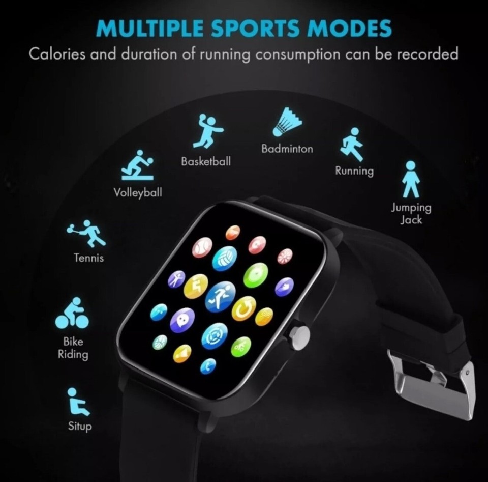 Simson Lab Smart Watch with Fitness Tracker B/P & Heart Monitor ...