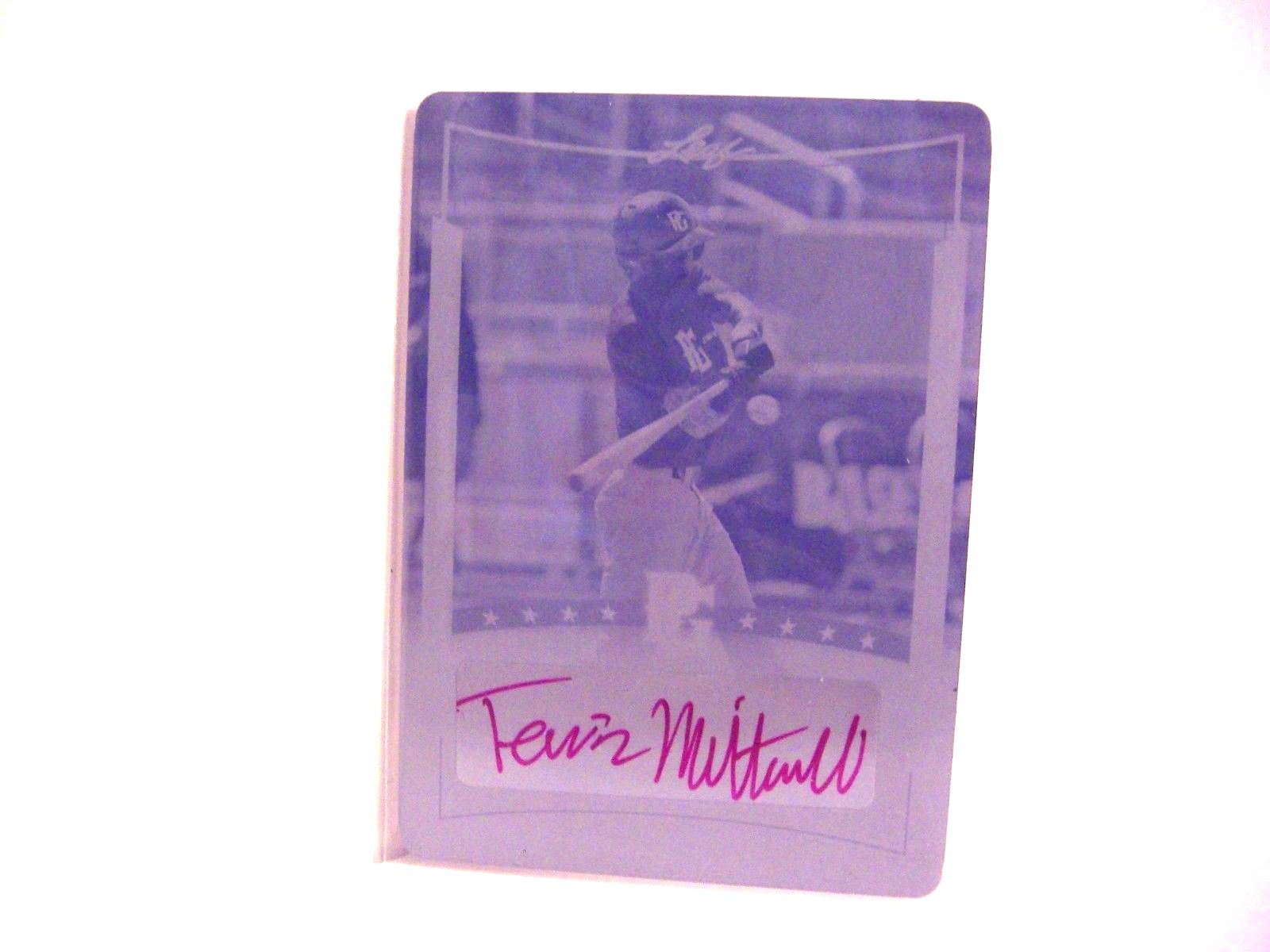 TEVIN MITCHELL Auto 2014 Leaf Perfect Game 1/1 Print Plate Rookie Card ...