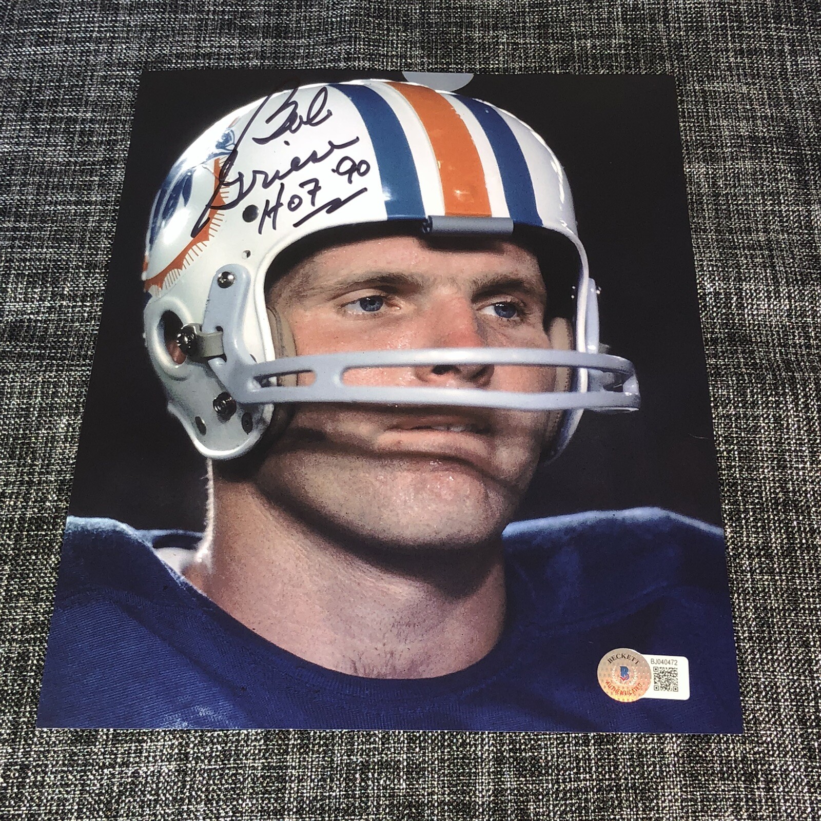 BOB GRIESE SIGNED AUTOGRAPH 8X10 PHOTO MIAMI DOLPHINS NFL HOF 90 ...