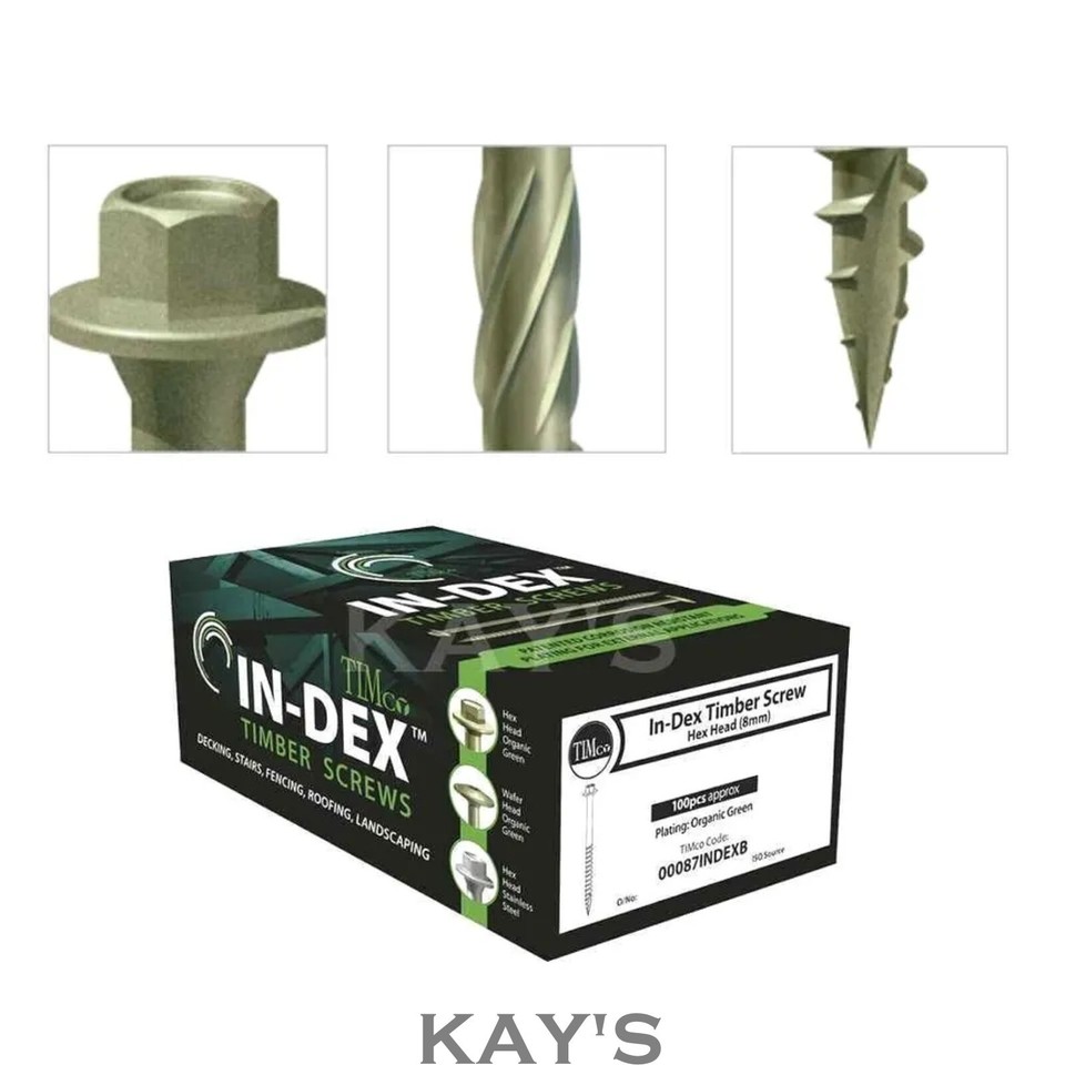 HEX HEAD LANDSCAPE SCREWS SLEEPER DECKING FIXING TIMBERFIX INDEX TYPE ...
