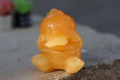 2" Natural Geode stone Duck Quartz Crystal Skull Carving Crystal Decor ...