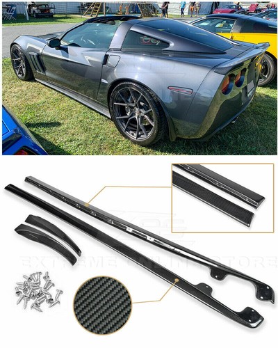 For 05-13 Corvette C6 Z06 | ZR1 CARBON FIBER Side Skirts Rocker Panels ...