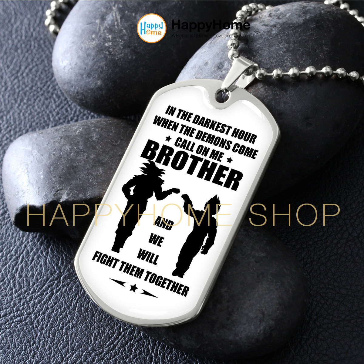 Dog Tag Gift for Brother my Brother Dog Tag Songoku & Vegeta Military ...