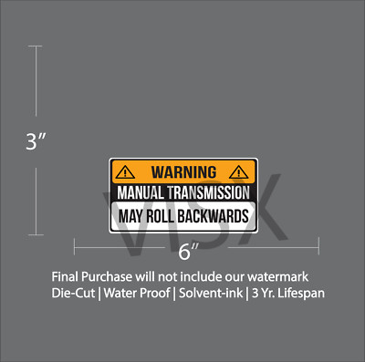 Warning Manual Transmission Bumper Sticker Decal Funny Caution May roll ...