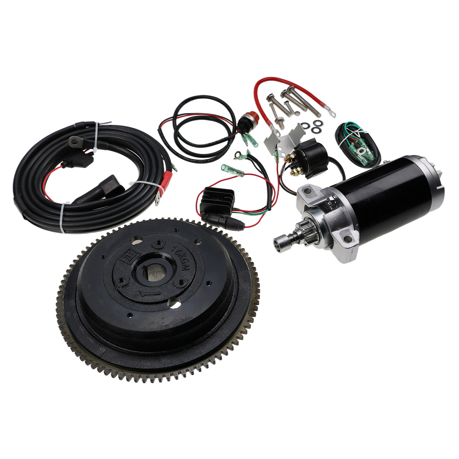 Electric Start Motor Flywheel Kit for Yamaha E40X E40XMH 40HP 2Stroke ...