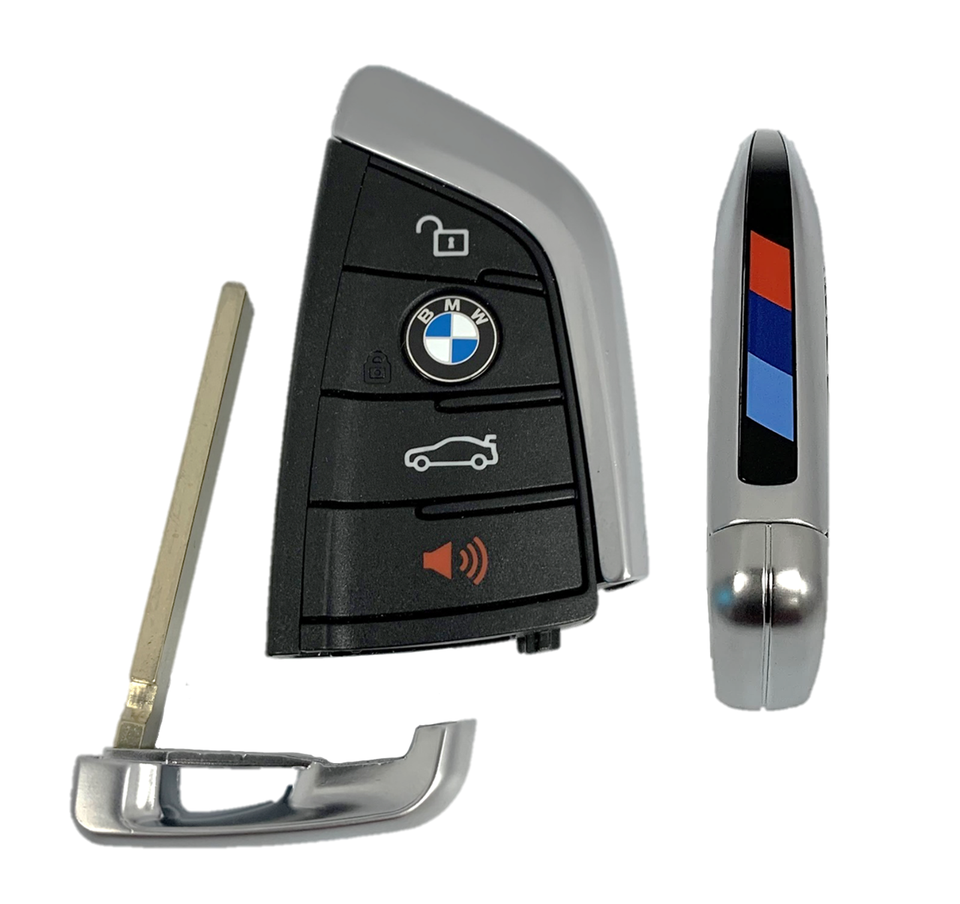 BMW OEM Keyless Remote + OEM UNCUT Key Insert 4B Black | N5FID21A | M ...