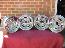 Vintage NOS Superior Chrome Reverse Wheels 14 X 6 With 5 Bolt & 5 Inch ...