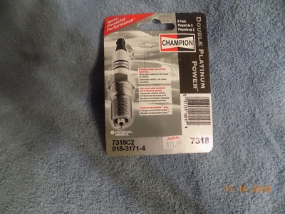 2 PACK CHAMPION 7318 DOUBLE PLATINUM SPARK PLUGS | eBay