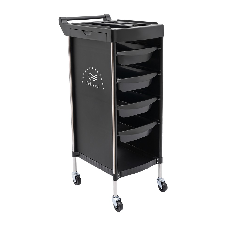 6-Tier Salon Trolley Cart with Wheels, 4 Drawers, Hair Cart Rolling ...