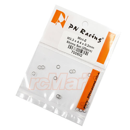 PN Racing M3x0.2mm Shims 20pcs Silver for Kyosho Mini-z Mr-03 FWD RWD ...
